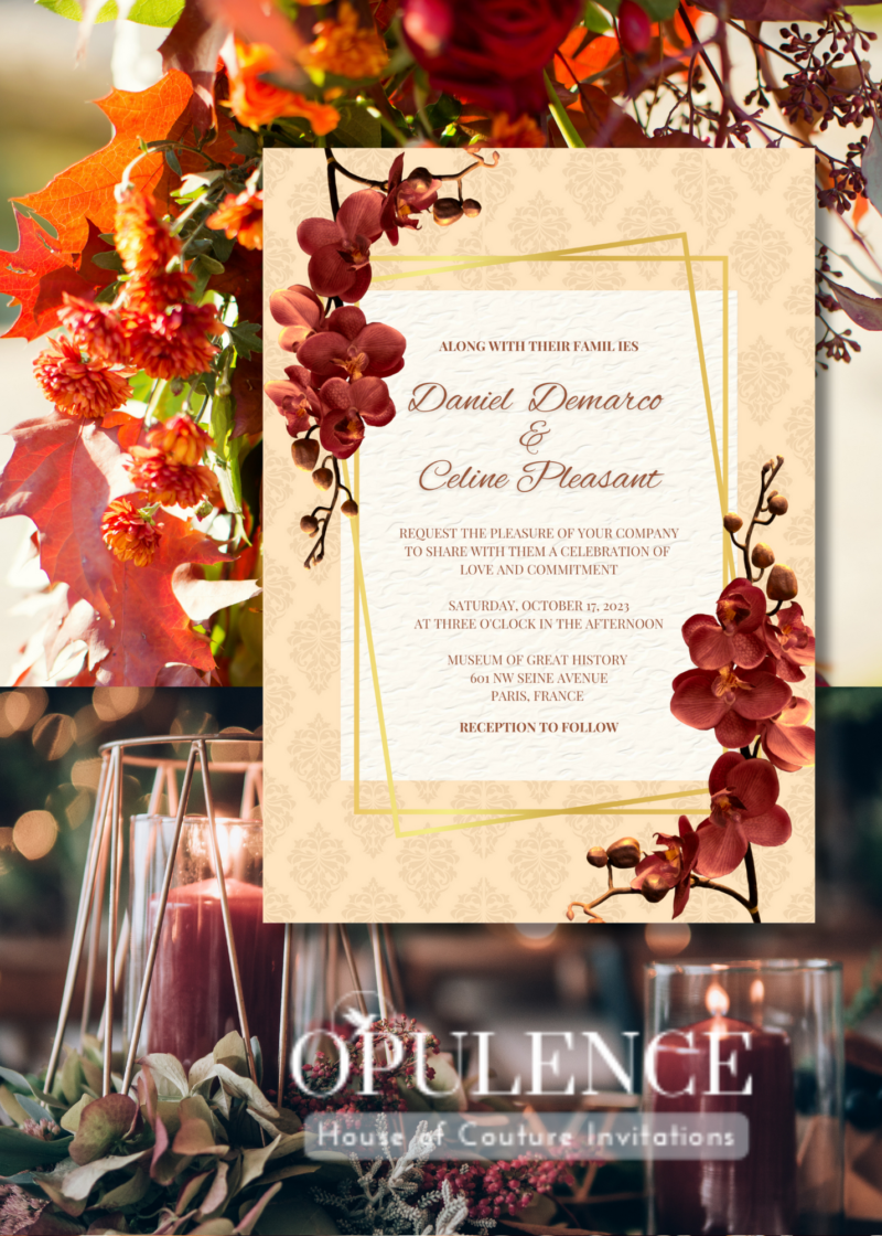 Ivory Fall Wedding Invitations - Opulence Invitations & Stationery